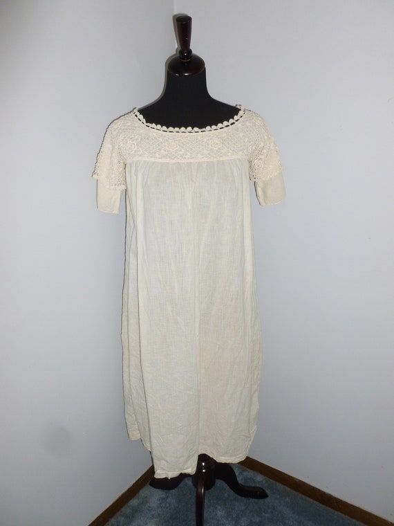 AMAZING Antique Edwardian Chemise Nightgown Petticoat… - Gem
