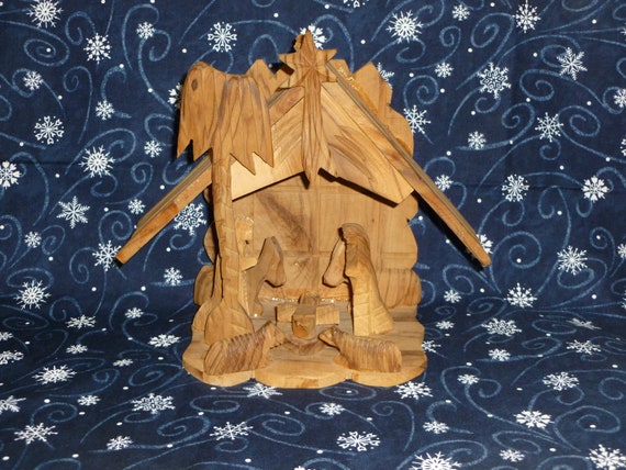 Vintage Israel Olive Wood Nativity Set-hand Carved Nativity | Etsy