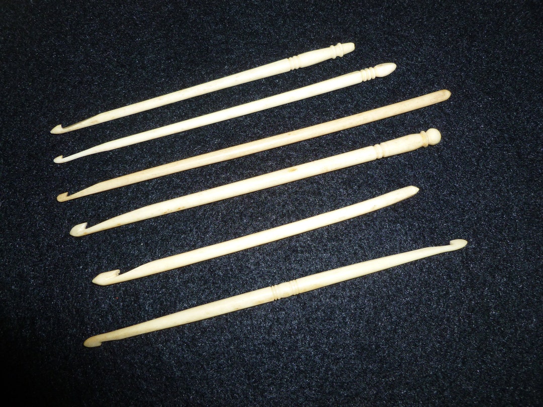 Antique Bone Crochet Hook-sewing Lace Making Hook Turned Ox-bone ...