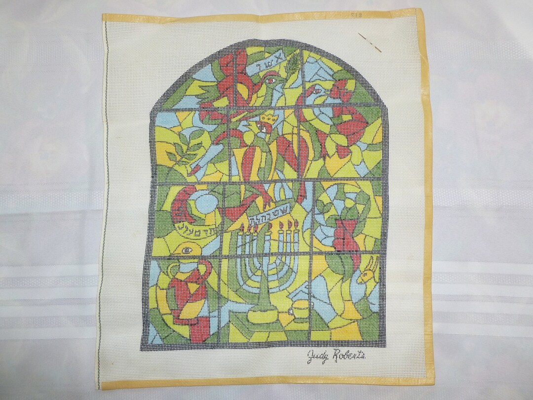 Judy Roberts Jewish Stained Glass Window Hand Painted - Etsy
