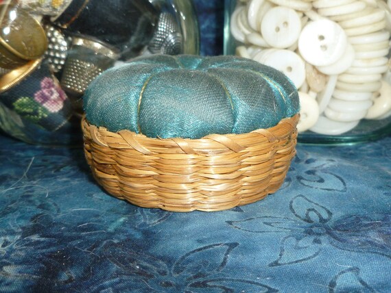 Antique Pin Cushion Vintage Hair Pin Cushion Wicker Sewing | Etsy