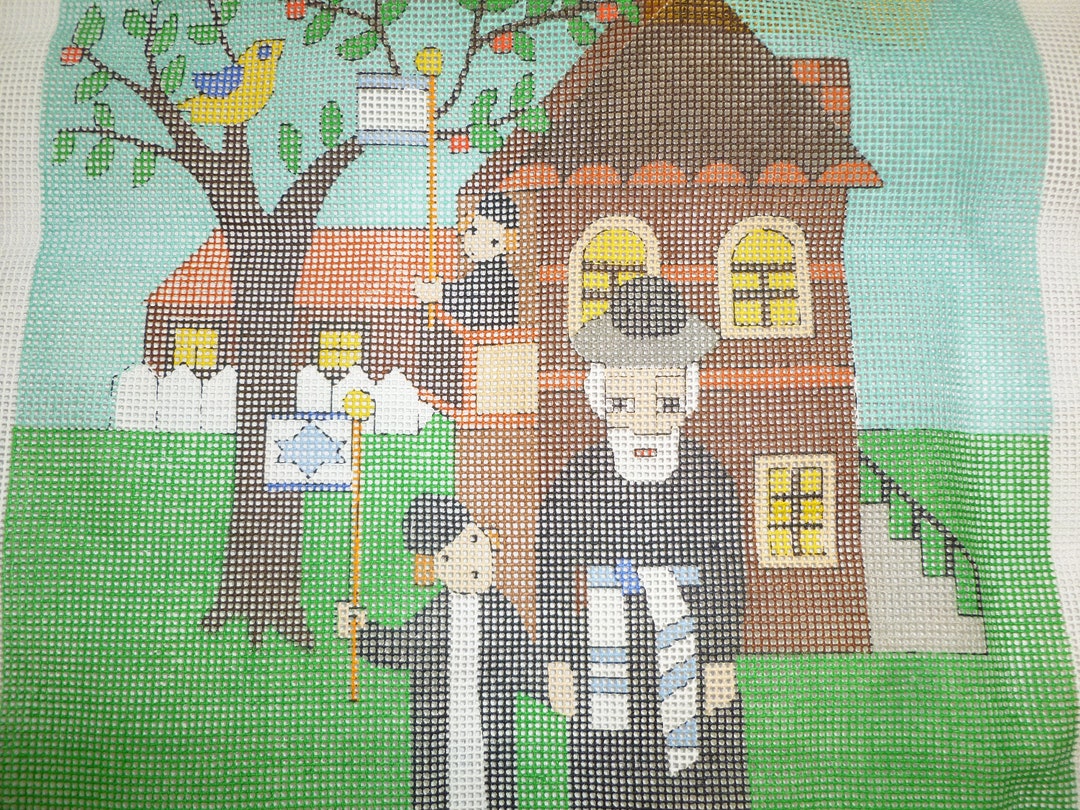 Brunswick Jewish Village Hand Painted Needlepoint Canvas Tapestry - Etsy