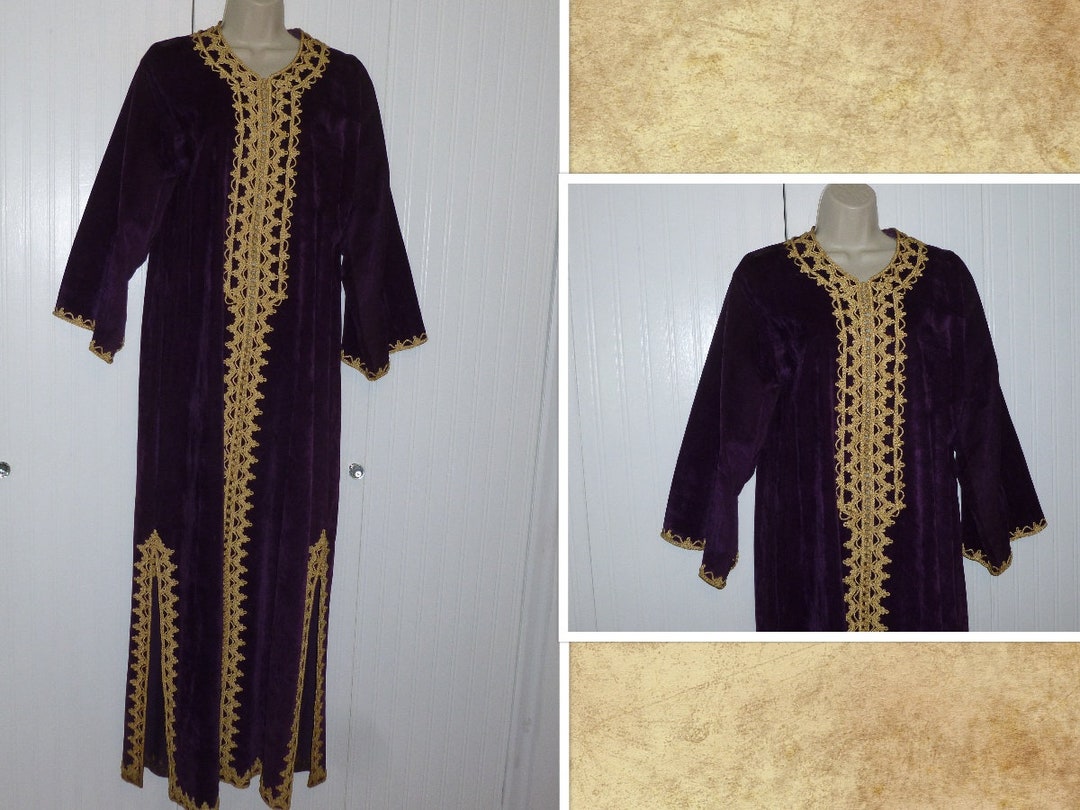 Vintage Coat Dress Ceremonial Robe Costume Passion Play Purple Velvet ...