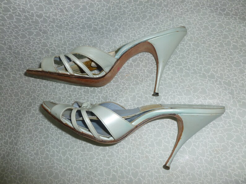 Vintage 1950s SPRING-O-LATOR High Heel Stiletto Peep Toe Shoes | Etsy