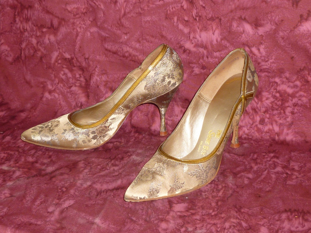 Vintage 1960s High Heels COUTURE Brocade Custom Made Dress Shoes the ...