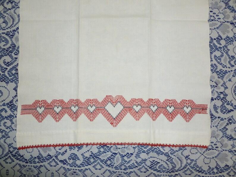 Antique Redwork Embroidery Huck Towel Vintage Linen - Etsy