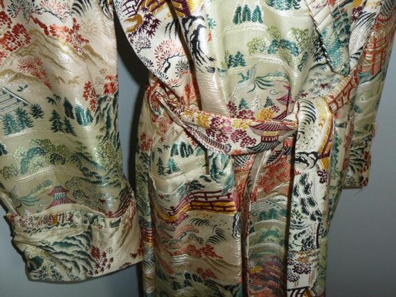 Gorgeous Shimmery Robe Brocade Satin Silk Kimono Ling… - Gem