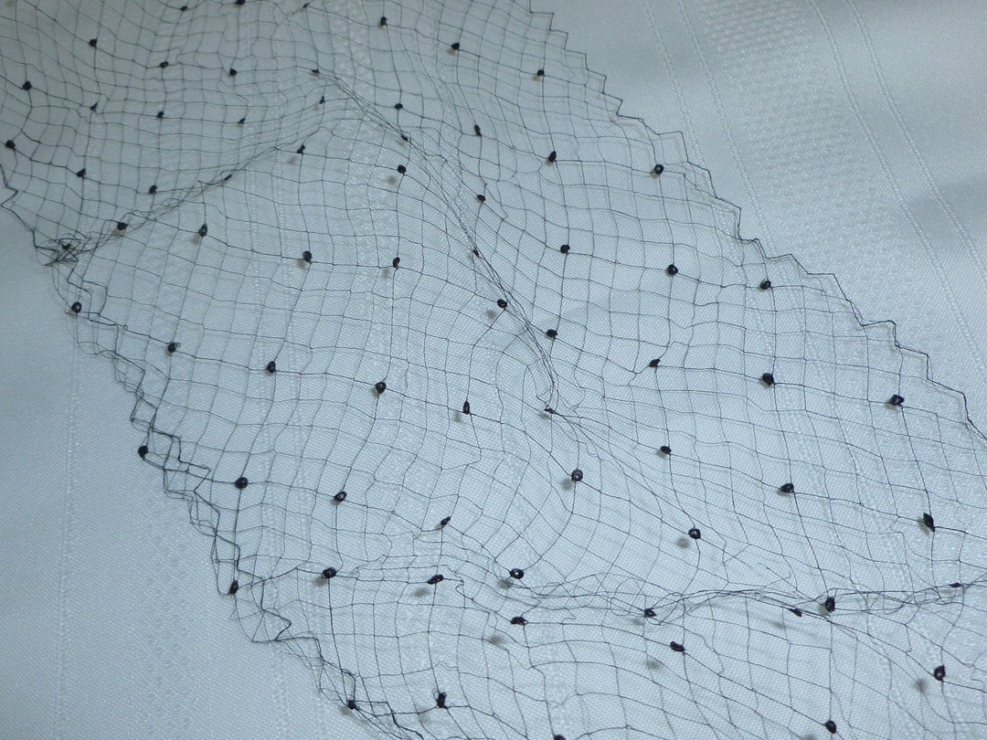 NOS Vintage Millinery Veil Netting , Black, Honeycomb Veiling, Tulle ...