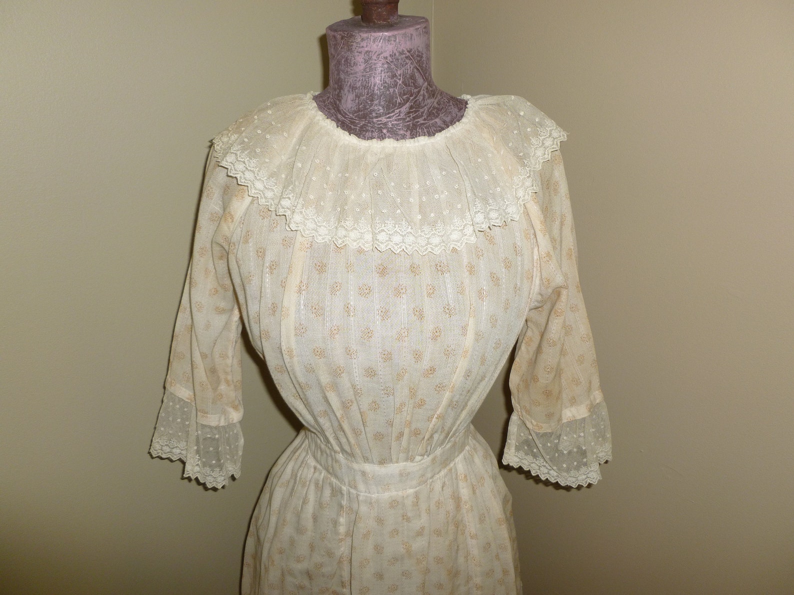 Antique Edwardian Dress c1900s Dress Embroidered Net Lace | Etsy