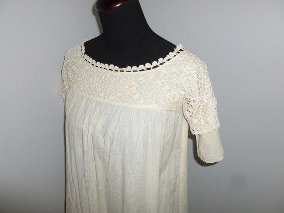 AMAZING Antique Edwardian Chemise Nightgown Petticoat… - Gem
