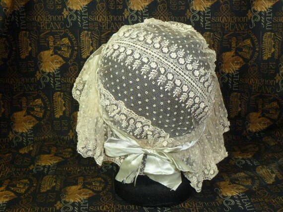 Exceptional Antique Boudoir Night Cap Victorian Silk … - Gem