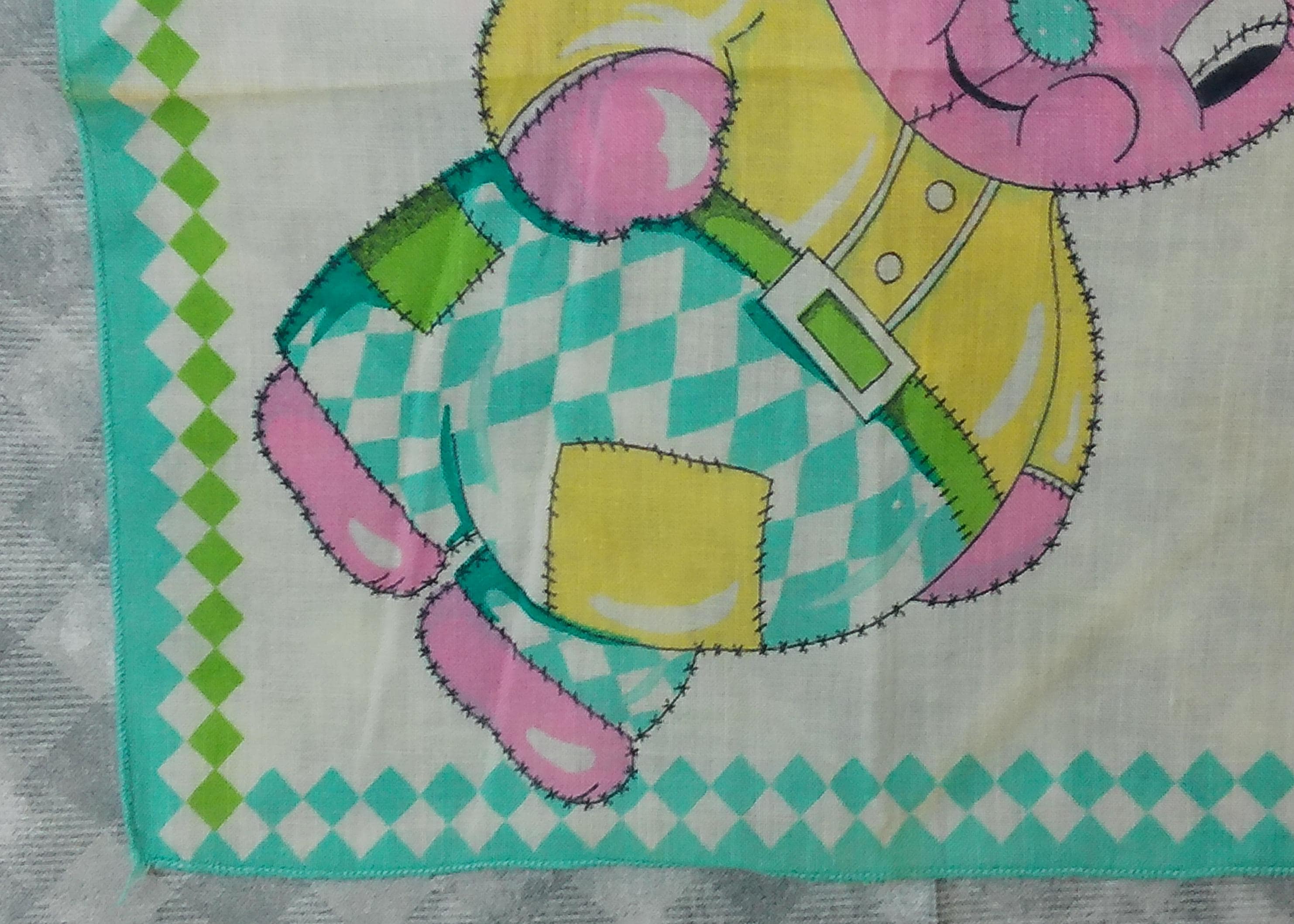Vintage Childrens Kids Hanky Handkerchief Pig Mid CENTURY 1940s 1950s ...