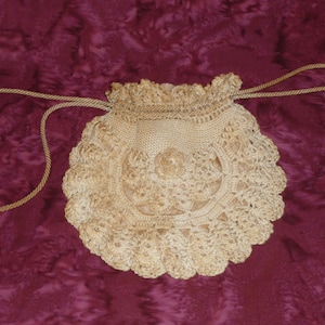 Antique Victorian Reticule Purse EARLY 1900s Edwardian Irish Crochet ...