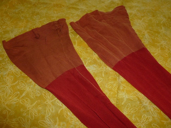 HTF Edwardian Stockings Antique Flapper red silk hosi… - Gem