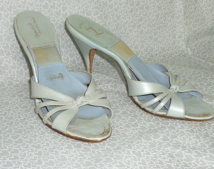 Vintage 1950s SPRING-O-LATOR High Heel Stiletto Peep Toe Shoes Vintage ...