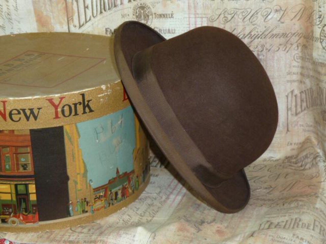 Antique Bowler Hat Imperial Brown Vintage Derby Hat Mens Bowler Hat - Etsy