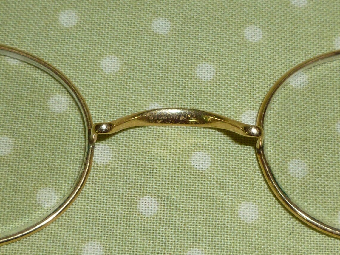Antique eyeglasses Marked 12K gold spectacles-Lennon-Early | Etsy