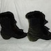 Antique Carriage Boots / Victorian Edwardian Boots Black Velvet Fur ...