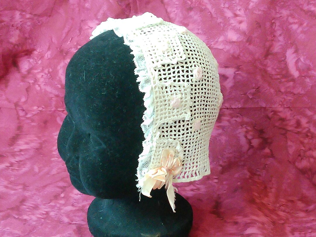 Antique Baby Doll Bonnet-handmade Irish Crochet Lace Bonnet Vintage ...