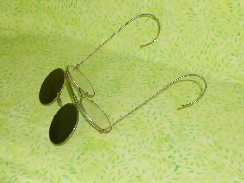 Antique Wire Rim Glasses Combination Flip Sunglasses Steampunk Etsy