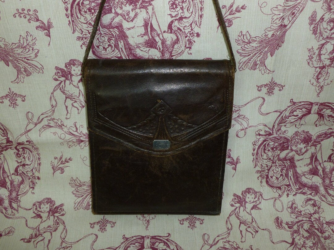 Antique Edwardian Purse Tooled Leather Handbag-art Nouveau 1910s 1920s ...