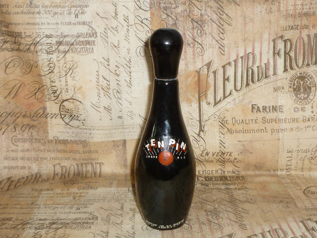 Vintage Mid Century TEN PIN Shaving Talc Powder Bowling Collectable ...