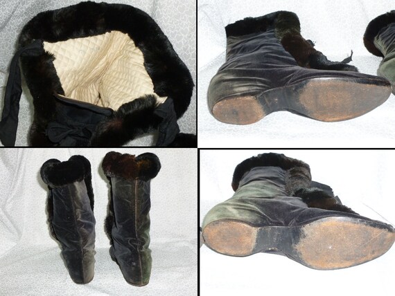 Antique Carriage Boots / Victorian Edwardian Boots Bl… - Gem