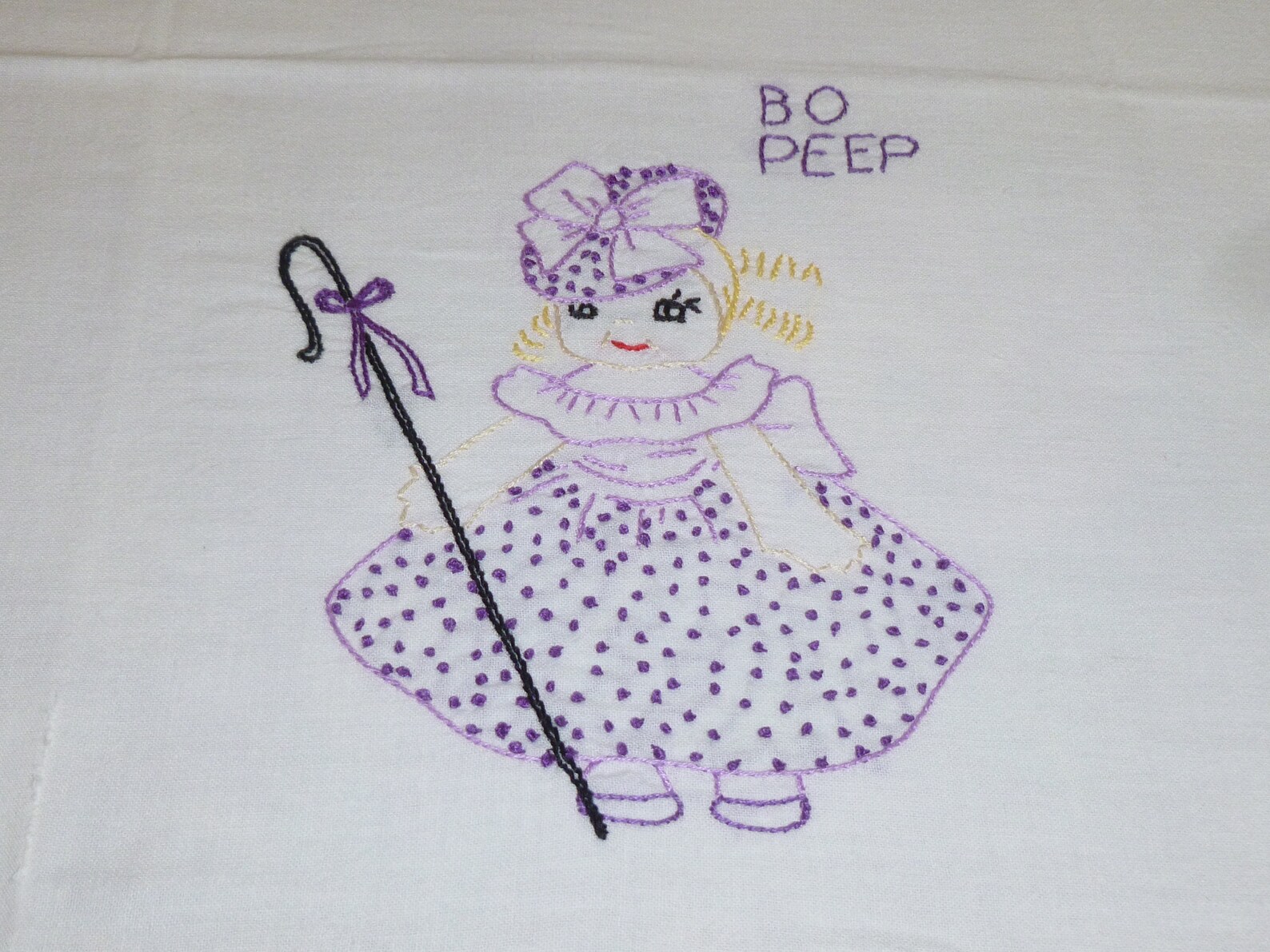 Choice of 1 Nursery Rhyme Embroidery Towel Vintage Kitchen Flour Sack ...