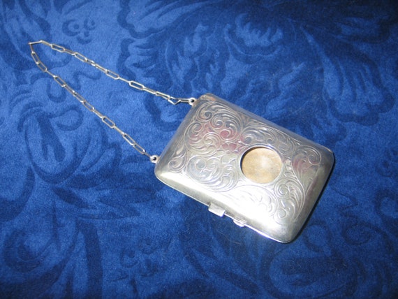 Antique Victorian Compact Purse Sterling Silver Chate… - Gem