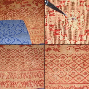 Antique C1859 Signed Jacquard Coverlet American Eagle Red Tan Hand ...