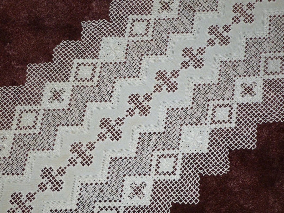 Large Hardanger Lace-antique Vintage NORWEGIAN Hardanger Lace Table ...