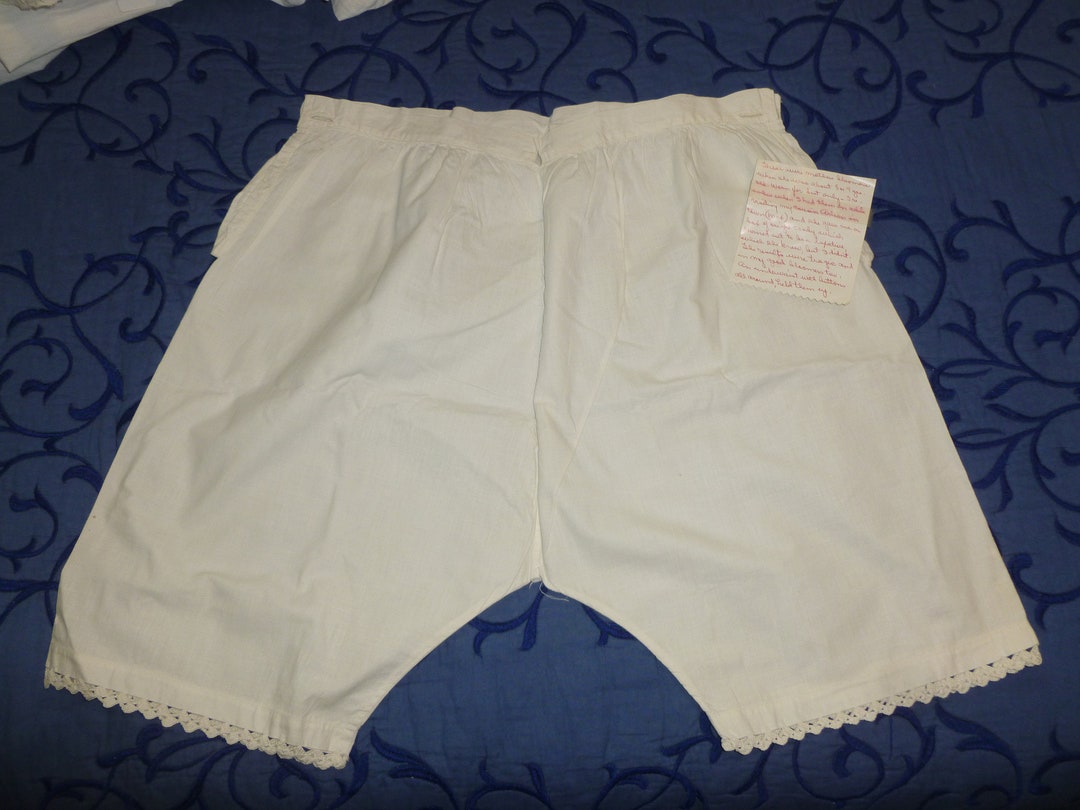 C1880s Pantaloons Bloomers Lovely Crochet Lace Trim Provenance Antique ...