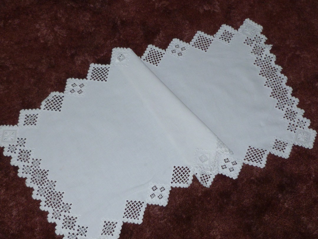Hardanger Lace-antique Vintage NORWEGIAN Hardanger Lace Table Runner ...