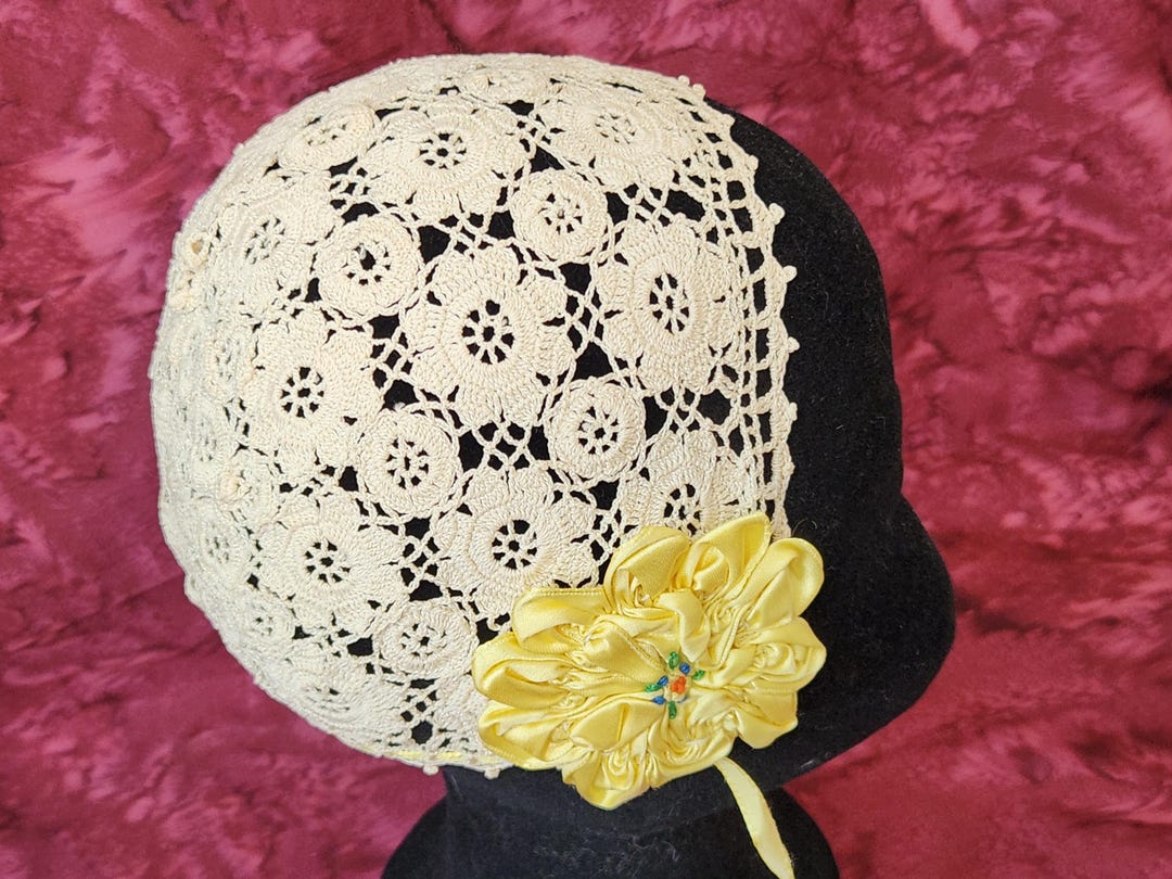 Antique Baby Doll Bonnet-handmade Crochet Lace Bonnet Vintage ...