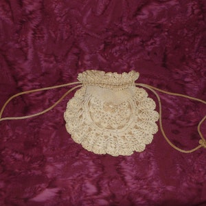 Antique Victorian Reticule Purse EARLY 1900s Edwardian Irish Crochet ...
