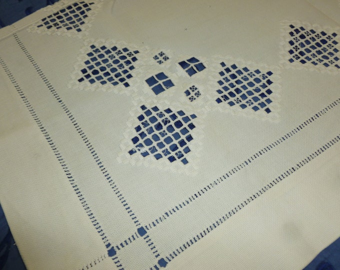 Hardanger Lace Antique Vintage Table Runner Large Mantle Cloth Shelf ...
