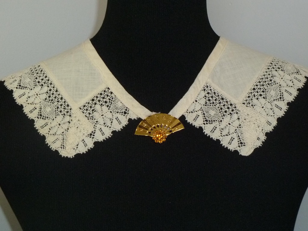 Pretty Antique Needle Lace Collar Vintage Lace Dress Front - Etsy