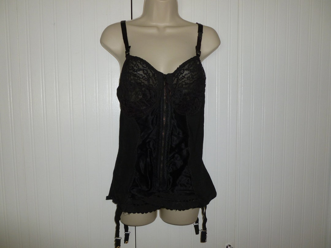 Vintage Original Merry Widow Cinch Girdle Bra-4 Garters Lace Size 34C ...
