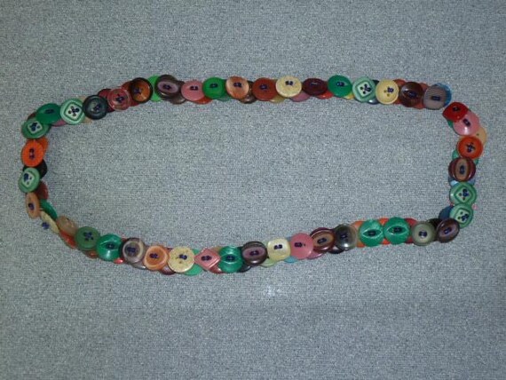 Unique Vintage handmade Button Necklace Original - Gem