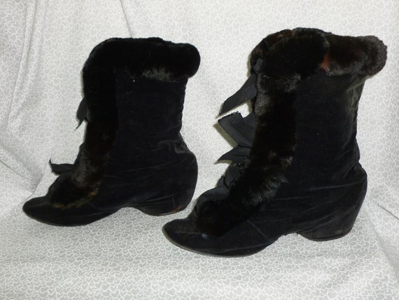 Antique Carriage Boots / Victorian Edwardian Boots Bl… - Gem