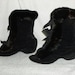 Antique Carriage Boots / Victorian Edwardian Boots Black Velvet Fur ...