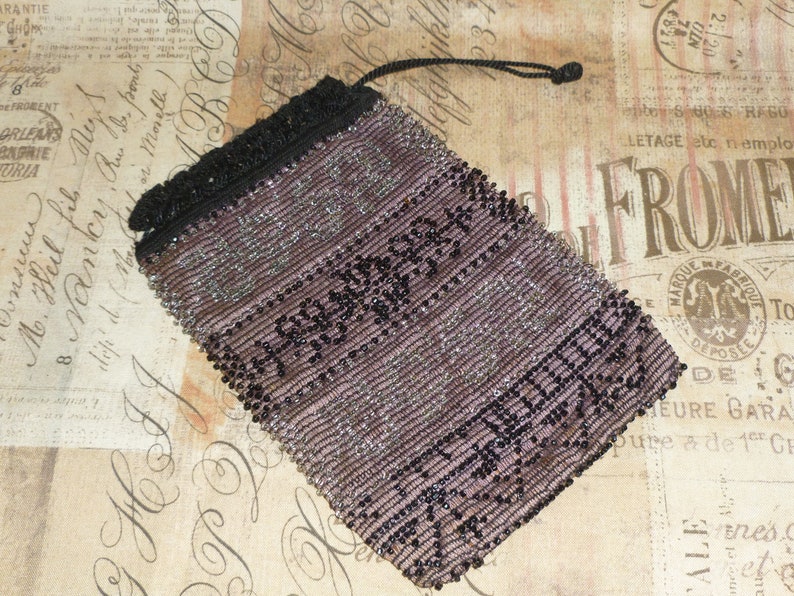 ANTIQUE Beaded Purse Early 1900s Victorian Reticule Purse Germany MICRO ...