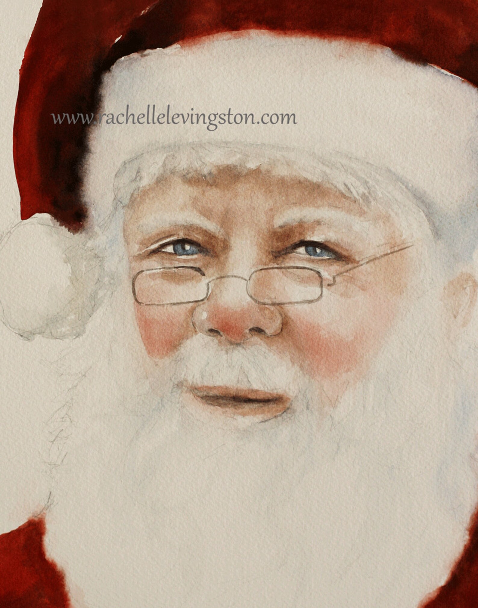 Watercolor Painting Santa Painting Art Print Santa Art PRINT - Etsy