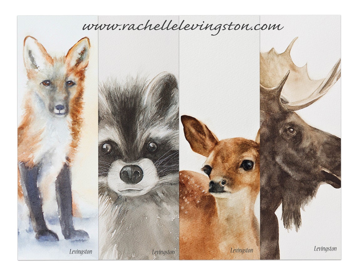 Instant Download of Fox Bookmark. PRINTABLE Watercolor Forest Animal ...