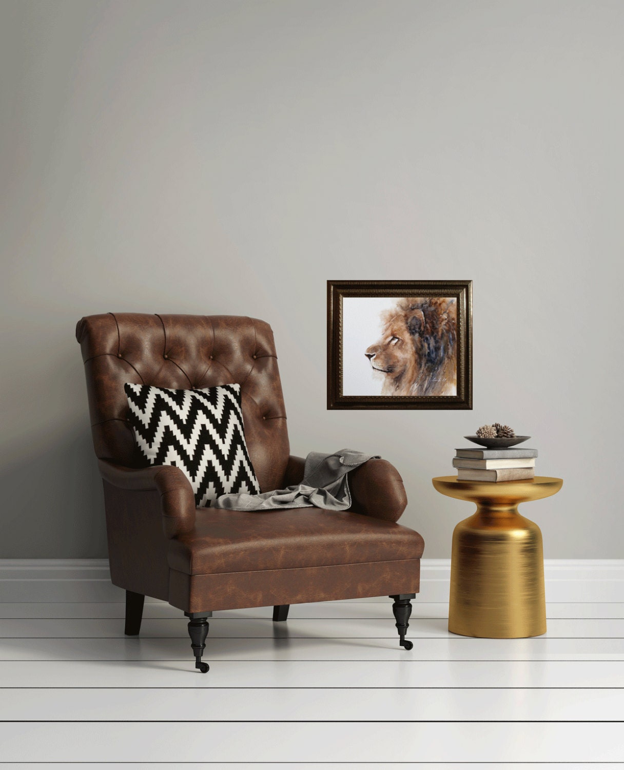 Lion Painting of Lion Print Lion Art PRINT Lion PRINT Watercolour ...