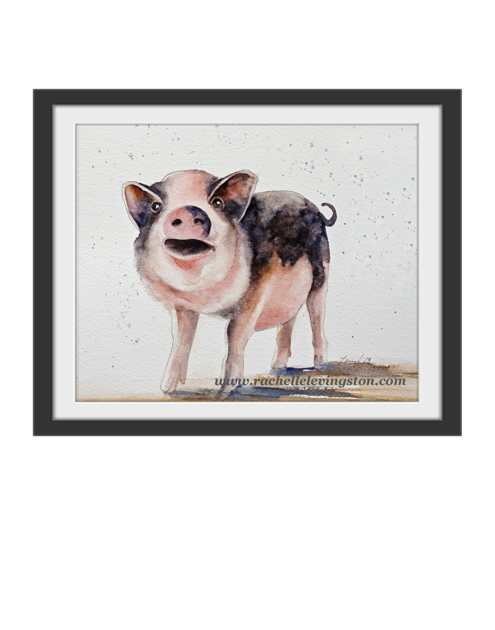 Printable Pig Painting. Instant Download of Pig. Pig Wall Art. Pig ...