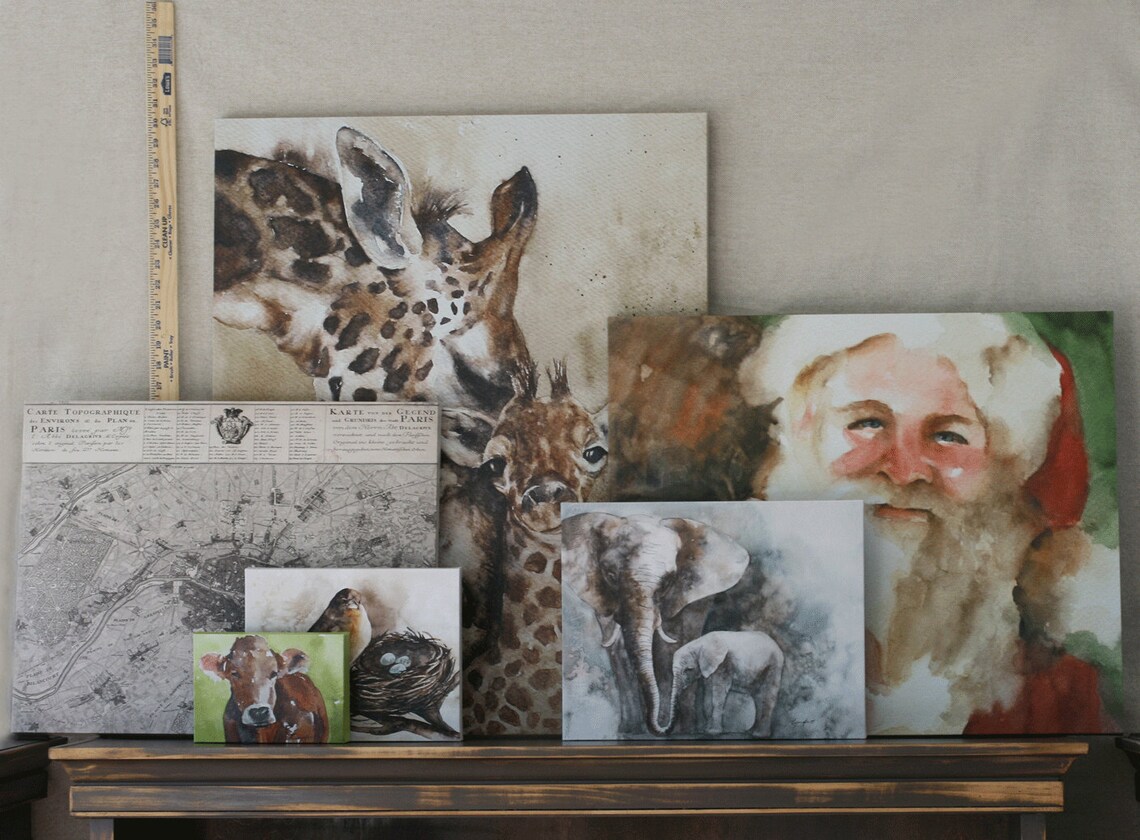 Large Santa Painting on Canvas- Christmas Decor- Christmas Wall Decor ...