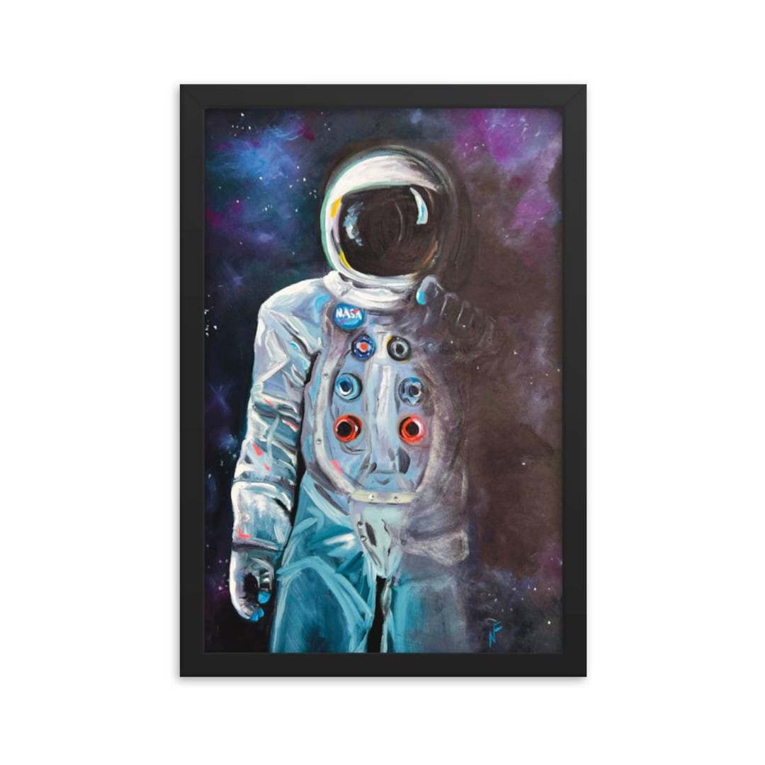 Astronaut Framed Art Nasa Spaceman Floating in Space Oil Painting Print ...