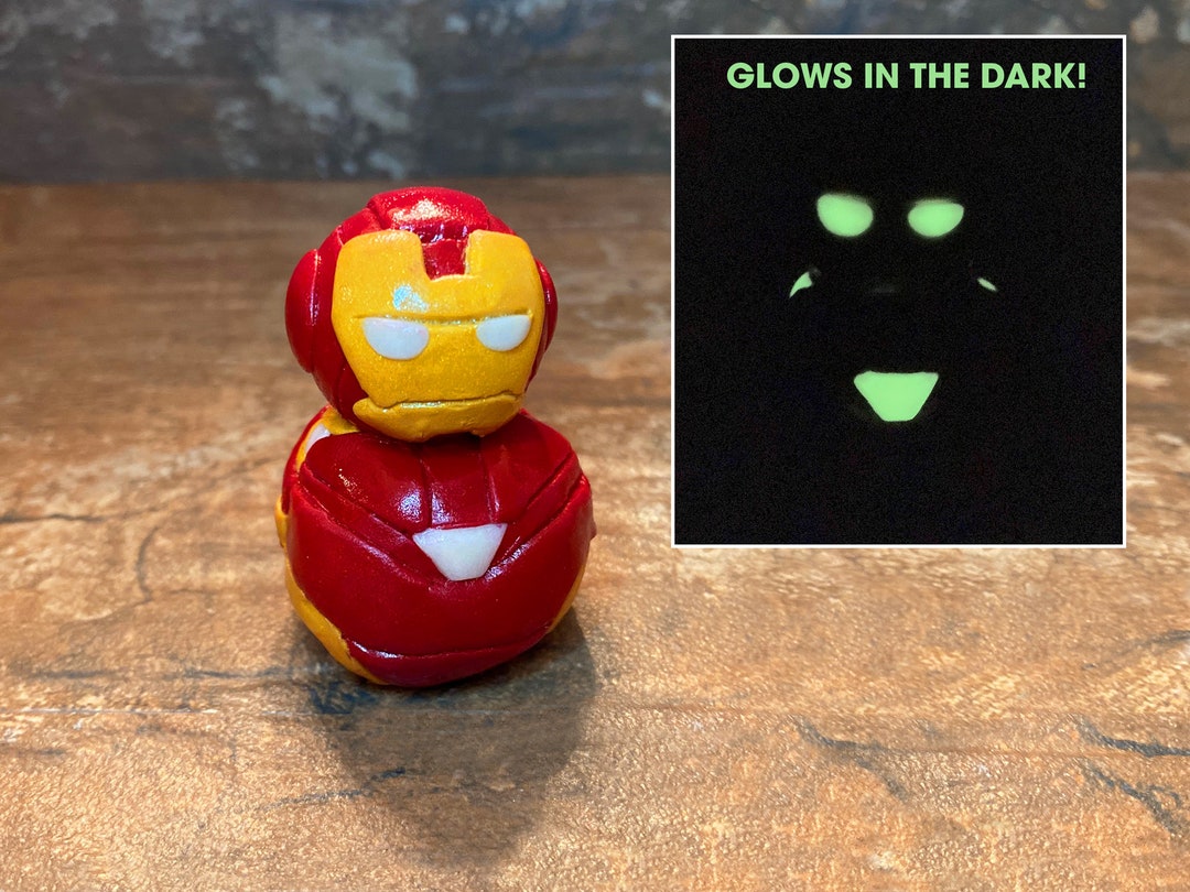 Handmade Iron Man Clay Figurine, Glow-in-the-dark Eyes - Etsy
