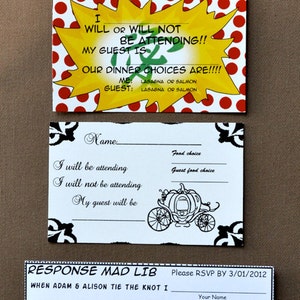 Response Cards Unique Original Customized | Etsy